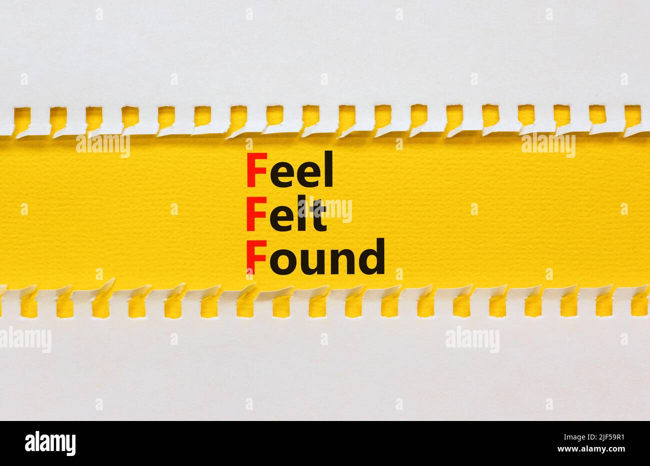 FFF feel felt found technique symbol. Concept words FFF feel felt found ...