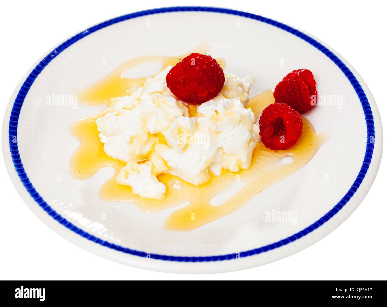 Mato cheese with raspberry and honey Stock Photo - Alamy