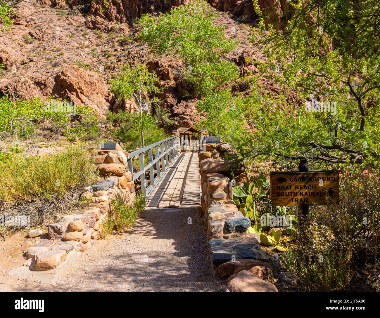 Bridge Crossing Bright Angel Creek Near Phantom Ranch Leading To The ...