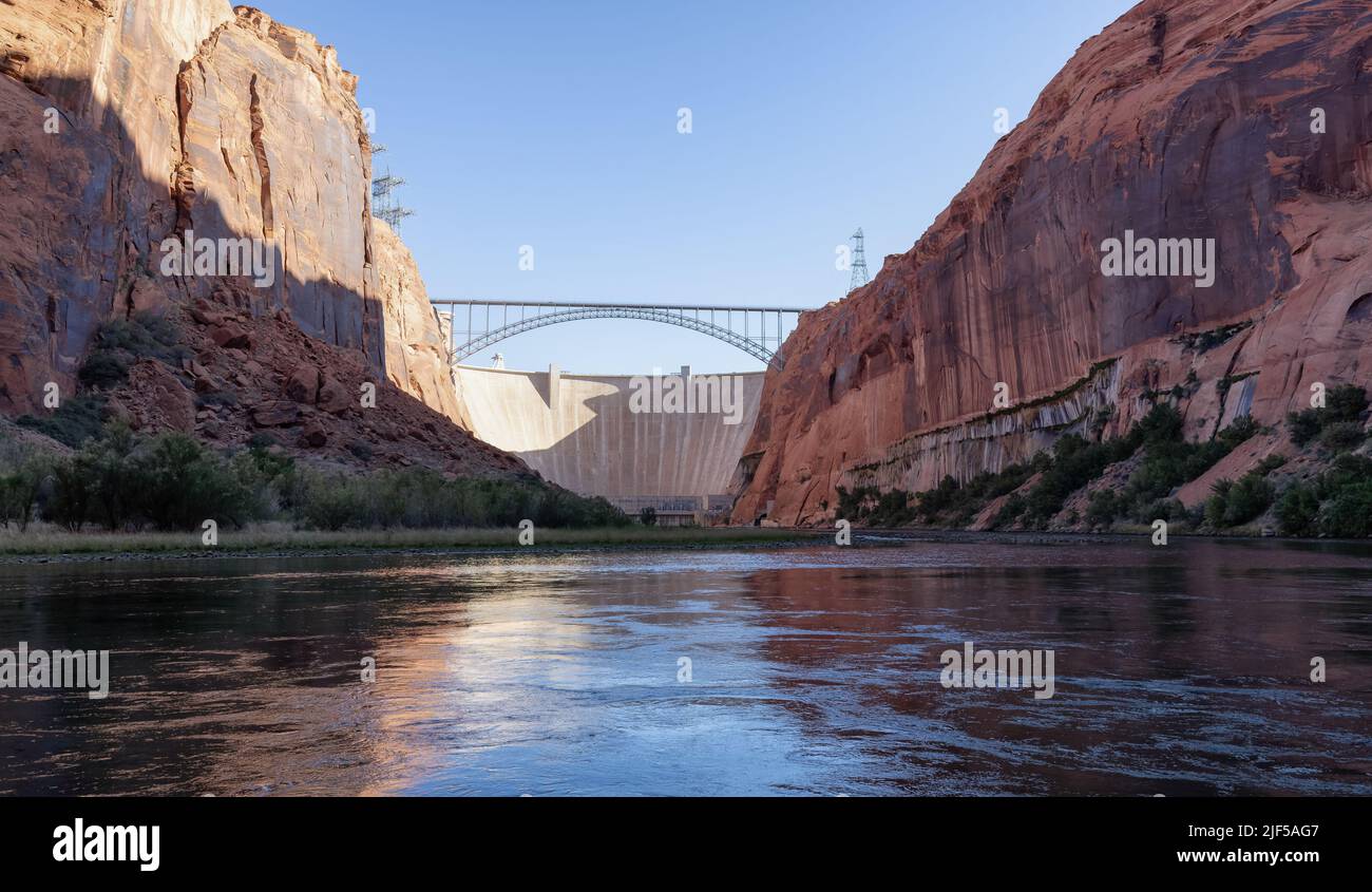 Glen Canyon Dam and Colorado River in Page, Arizona, United States of ...