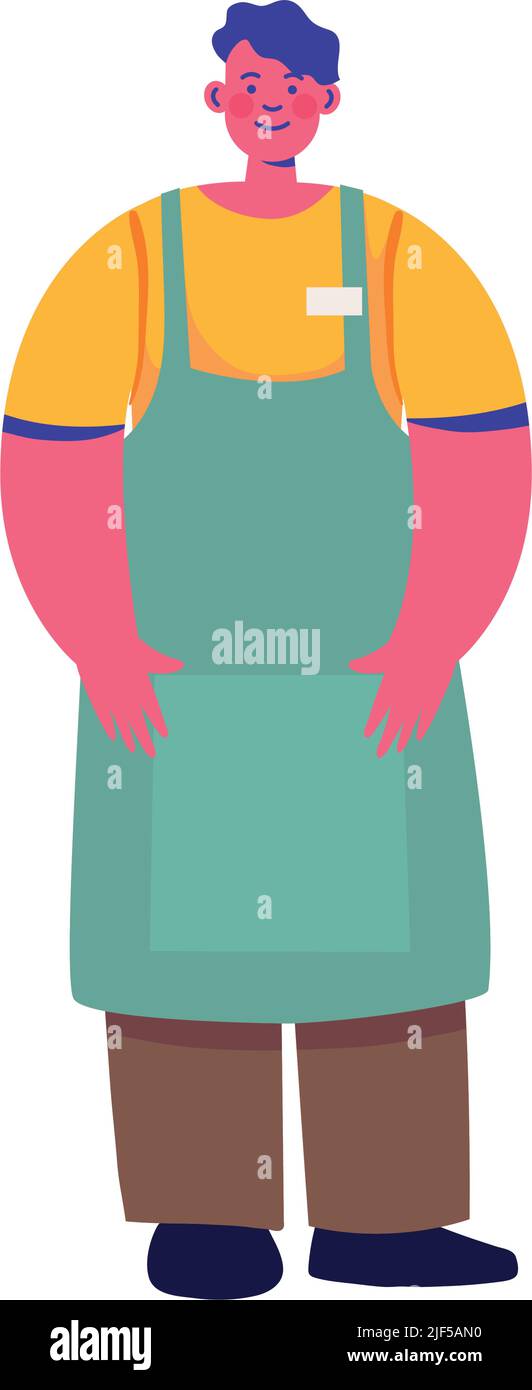barista man with apron Stock Vector Image & Art - Alamy