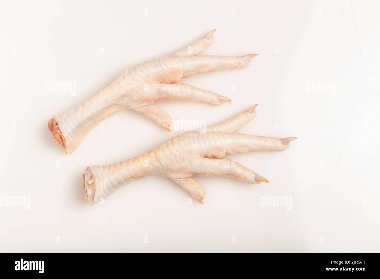 Chicken feet on white background, space for text Stock Photo - Alamy