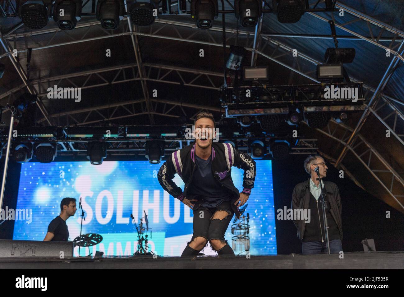 Performers on stage during Solihull Summer Festival 2021 Featuring: DJ ...