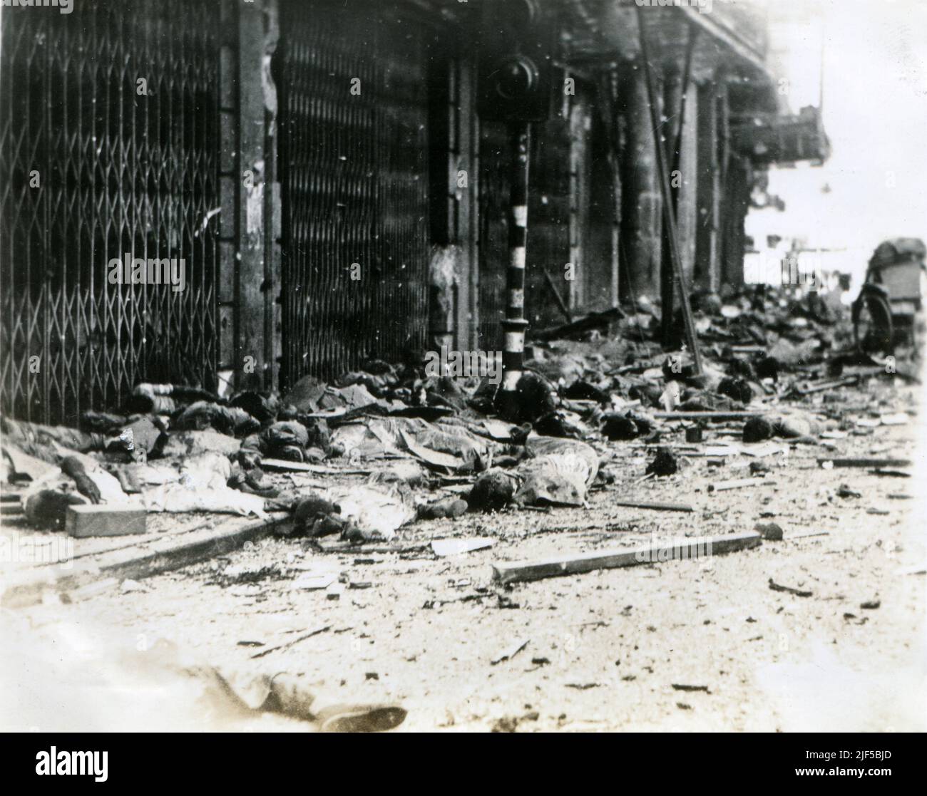 The aftermath of the Battle of Shanghai during the Japanese invasion of ...
