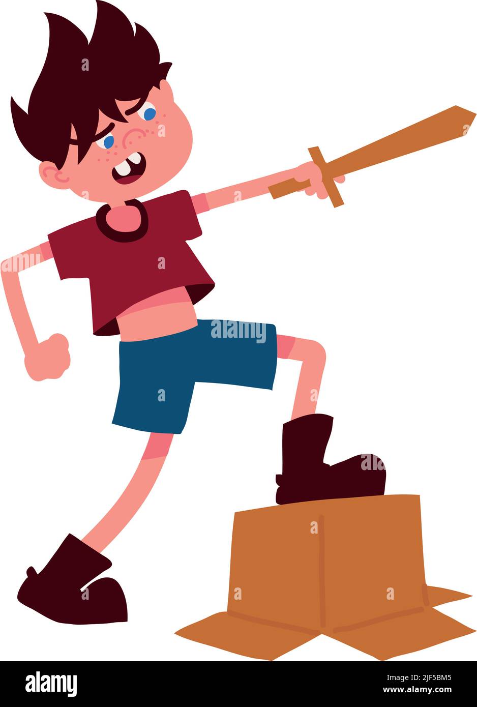 boy playing with sword Stock Vector Image & Art - Alamy