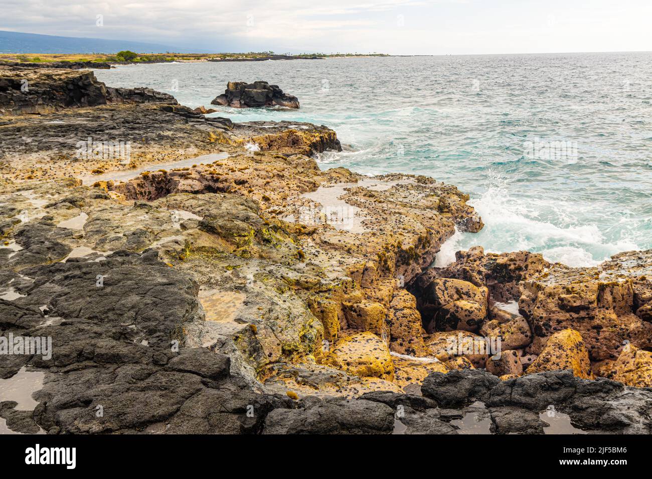 The Rugged Volcanic Coastline at Kalihi Point, Hawaii Island, Hawaii ...