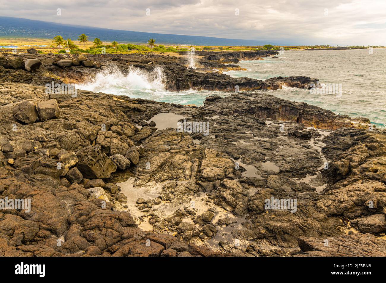 The Rugged Volcanic Coastline at Kalihi Point, Hawaii Island, Hawaii ...