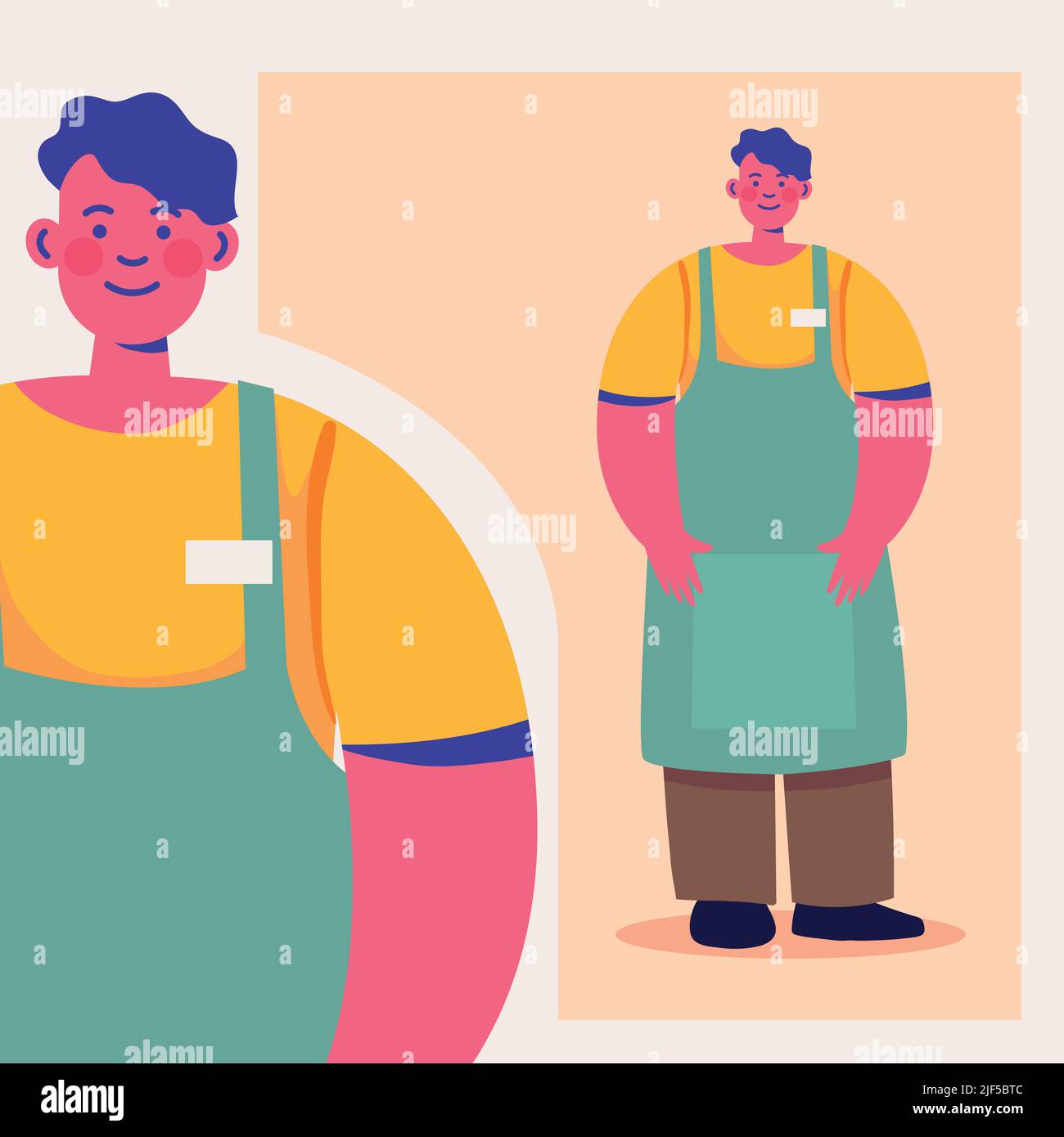 Male grocery store seller Stock Vector Images - Alamy