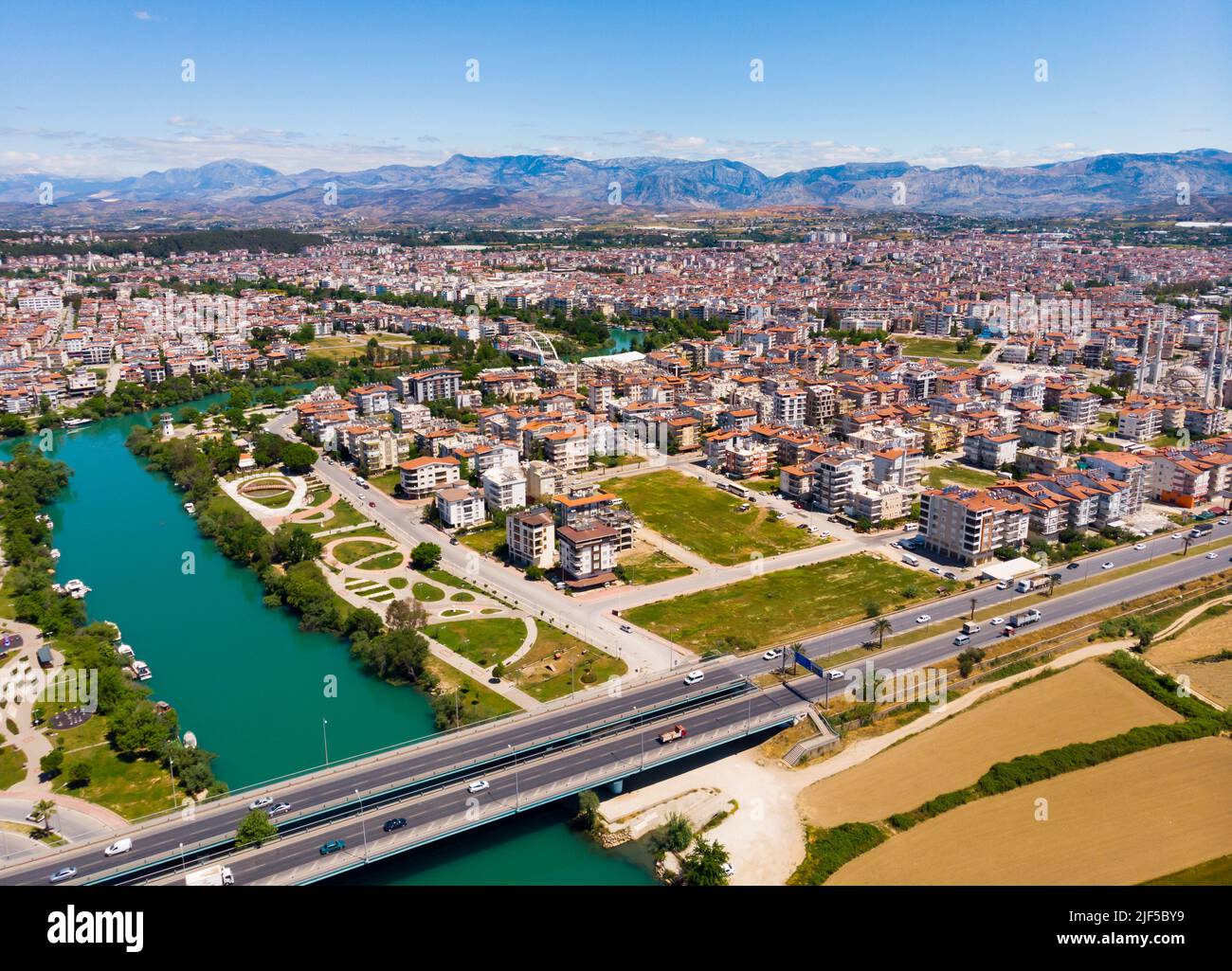 Aerial view of Manavgat city, Antalya, Turkey Stock Photo - Alamy