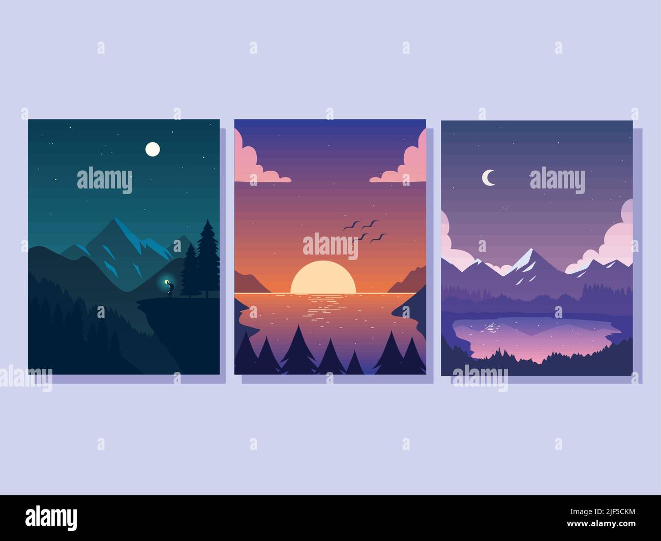 set of different landscapes Stock Vector Image & Art - Alamy