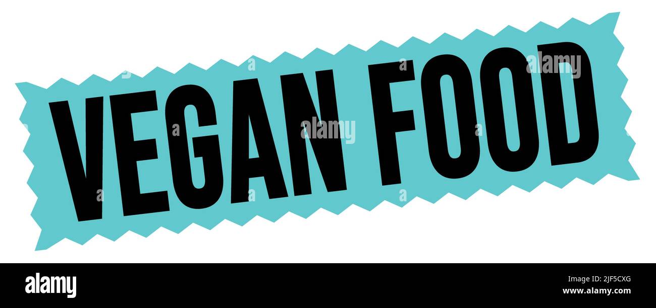 VEGAN FOOD text written on blue-black zig-zag stamp sign Stock Photo ...
