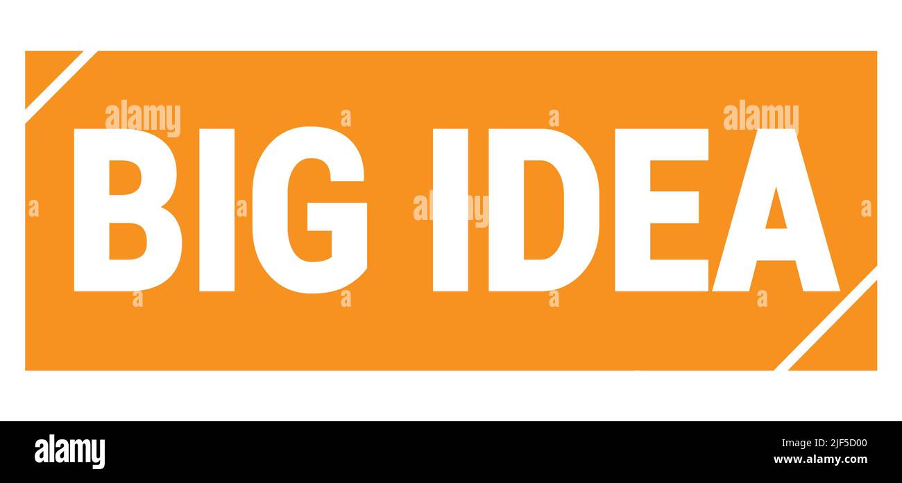 BIG IDEA text written on orange grungy stamp sign Stock Photo - Alamy