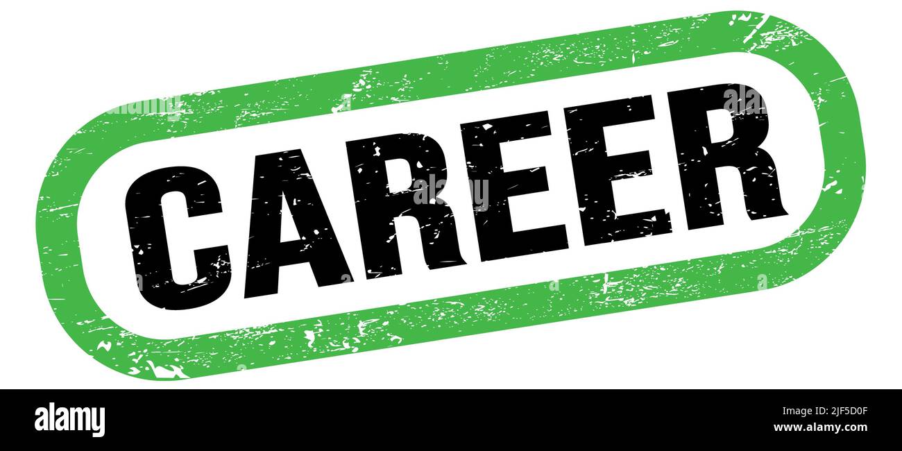 CAREER, text on green-black rectangle stamp sign Stock Photo - Alamy
