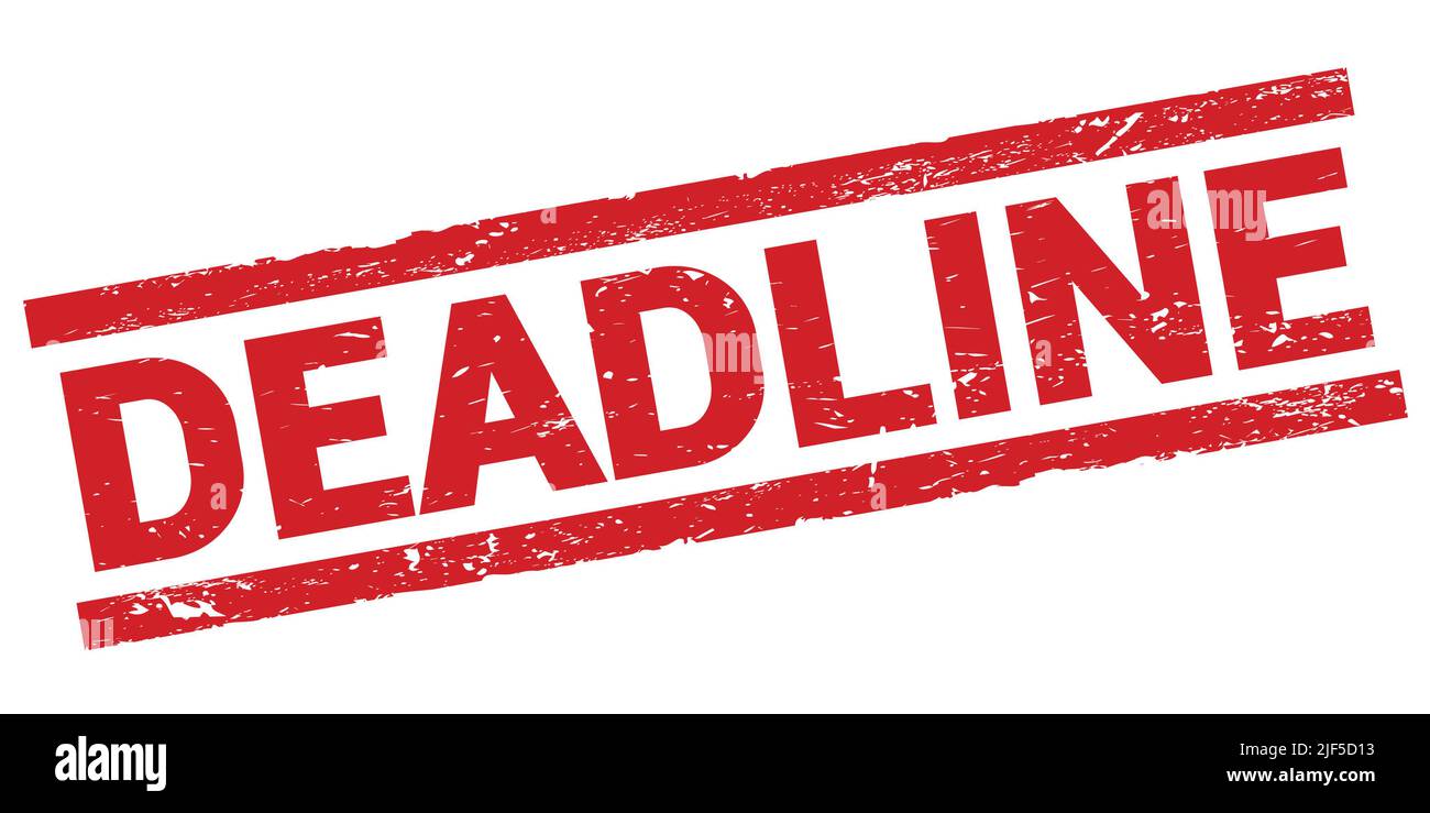 Deadline word on red Cut Out Stock Images & Pictures - Alamy