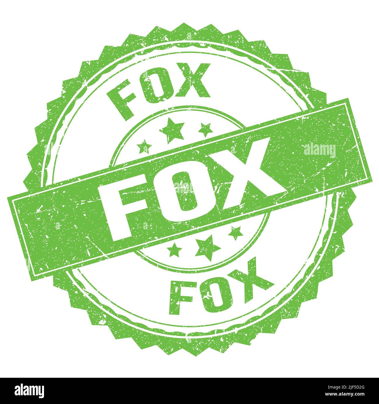 FOX text written on green round stamp sign Stock Photo - Alamy