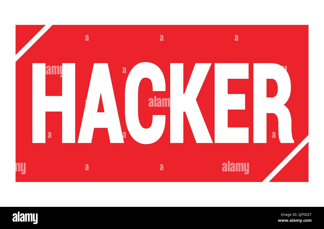 HACKER text written on red rectangle stamp sign Stock Photo - Alamy