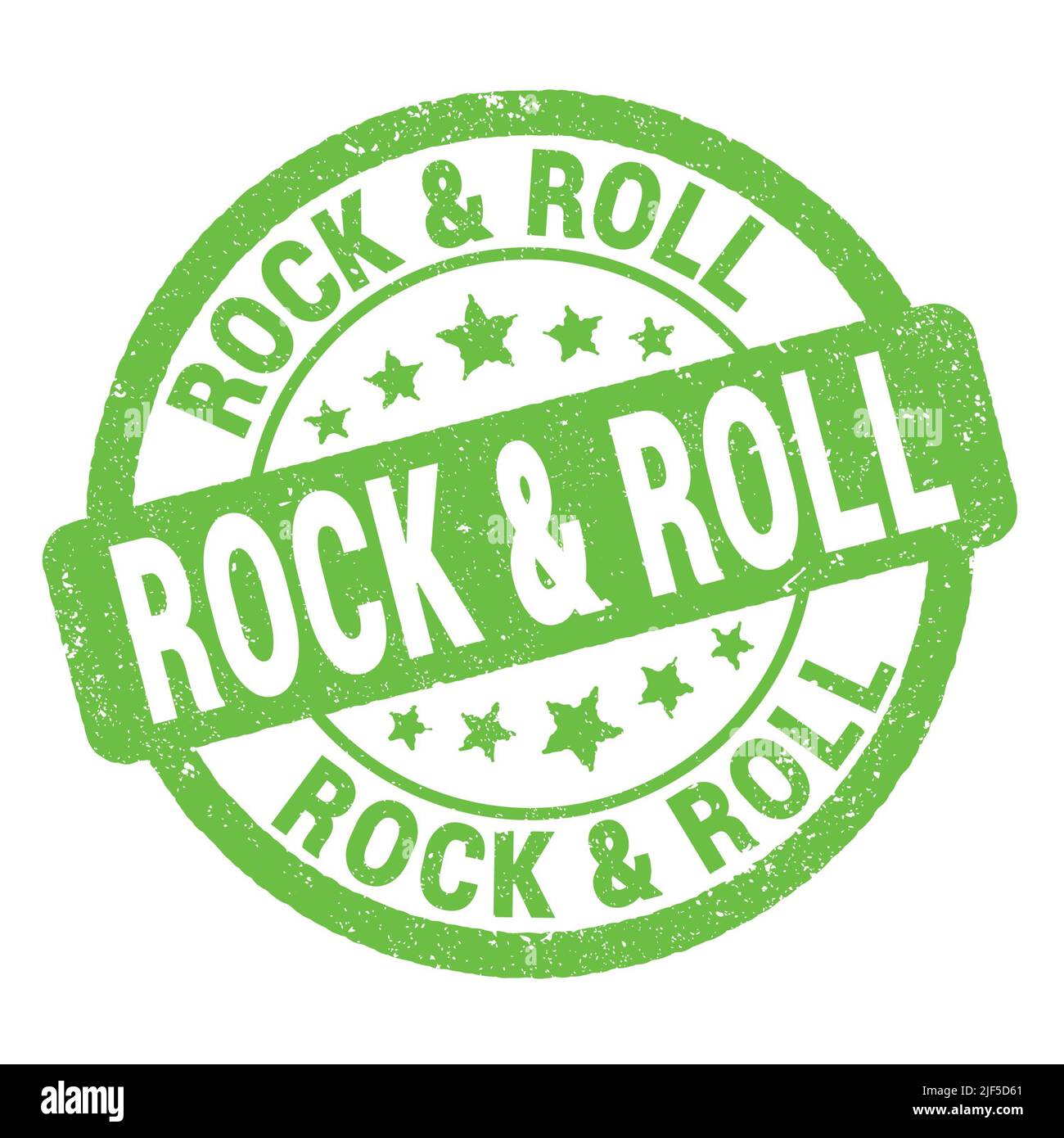 ROCK & ROLL text written on green grungy stamp sign Stock Photo - Alamy
