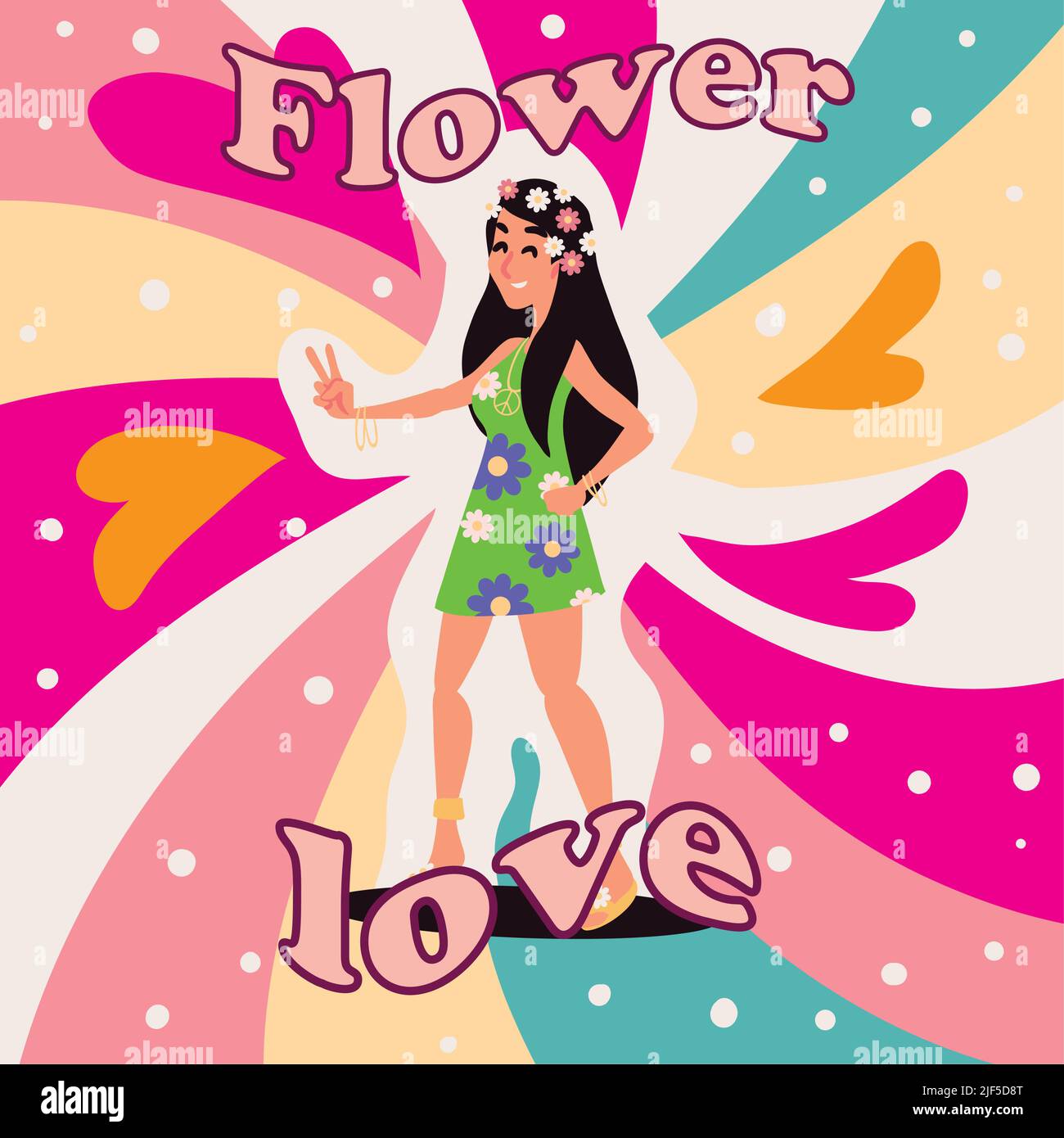 hippie culture concept Stock Vector Image & Art - Alamy