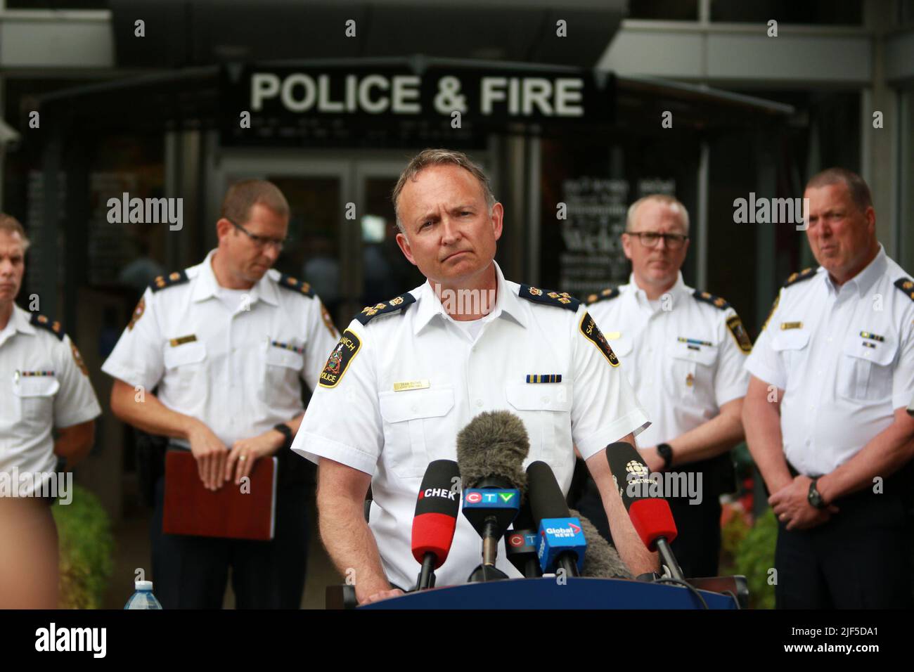 Saanich Police Chief Constable Dean Duthie provides an update about the ...