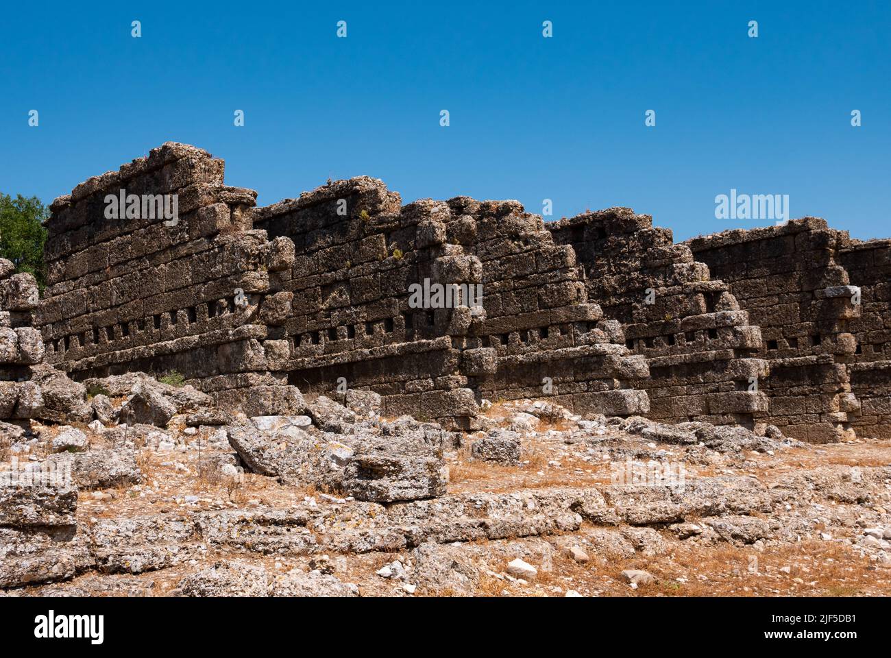 Market Hall in ancient city Aspendos. Famous landmark of Turkey Stock ...
