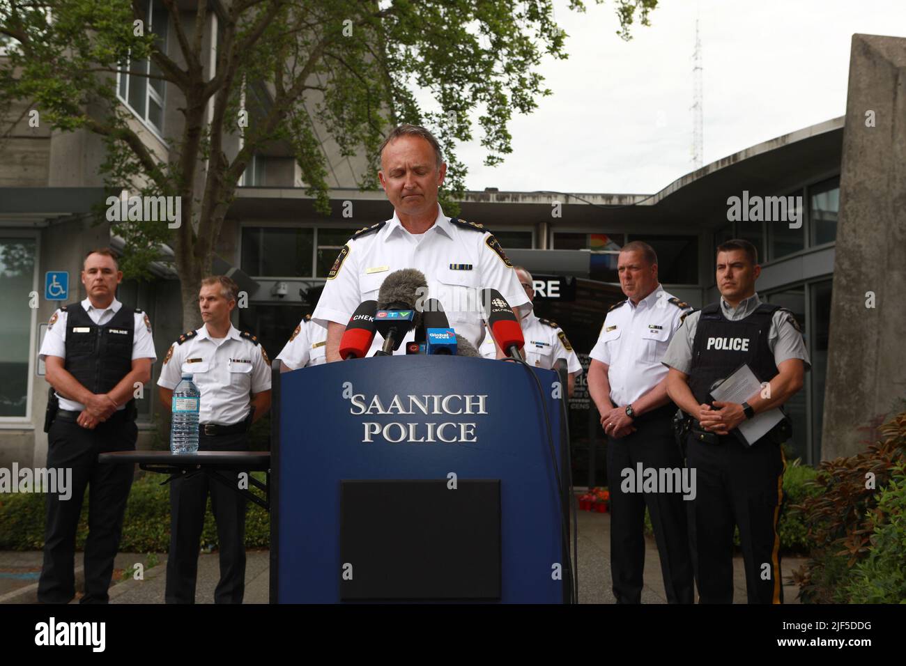 Saanich Police Chief Constable Dean Duthie provides an update about the ...