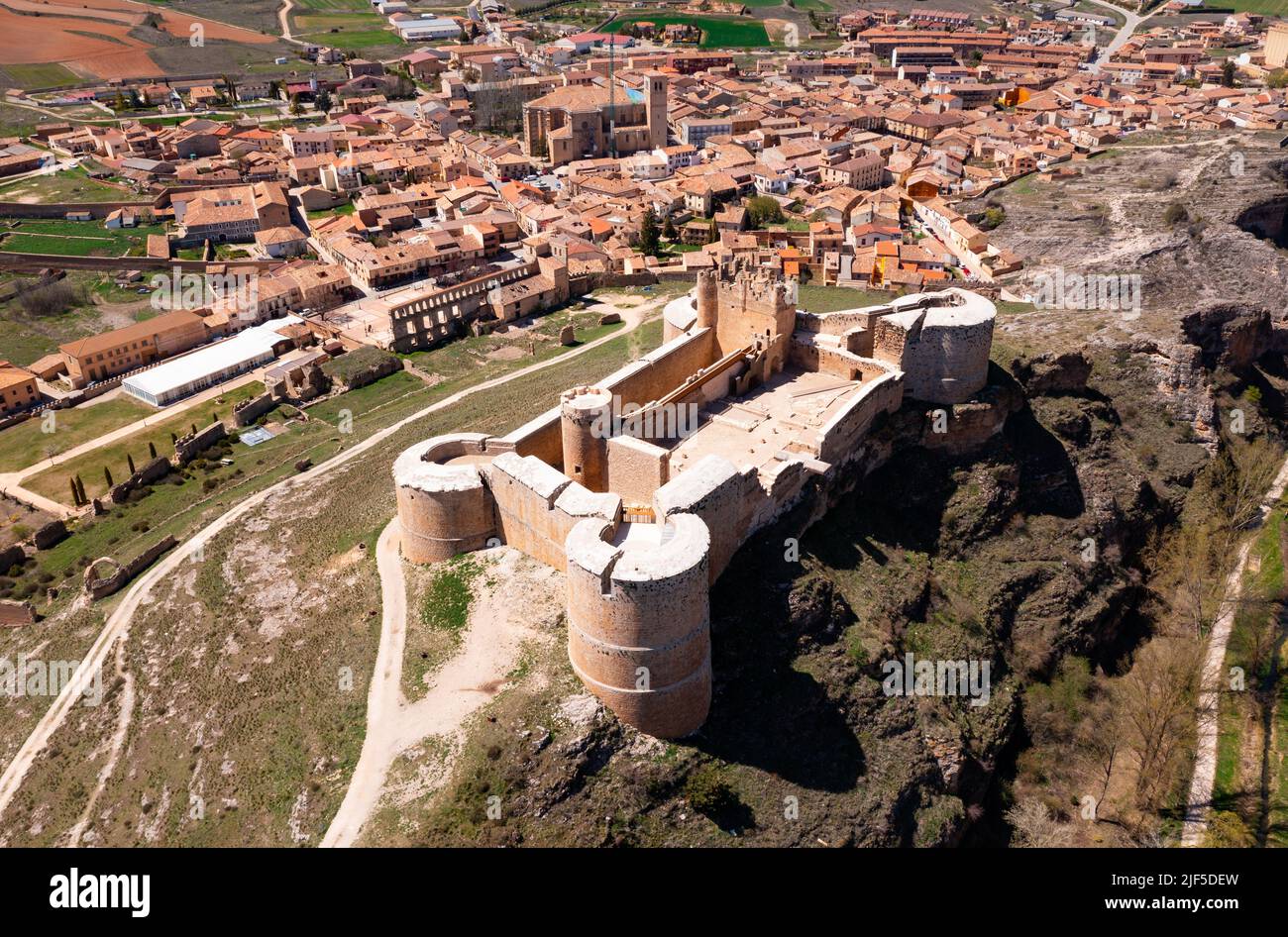 Berlanga de Duero medieval castle ruin near Soria, in the Castilla Leon ...