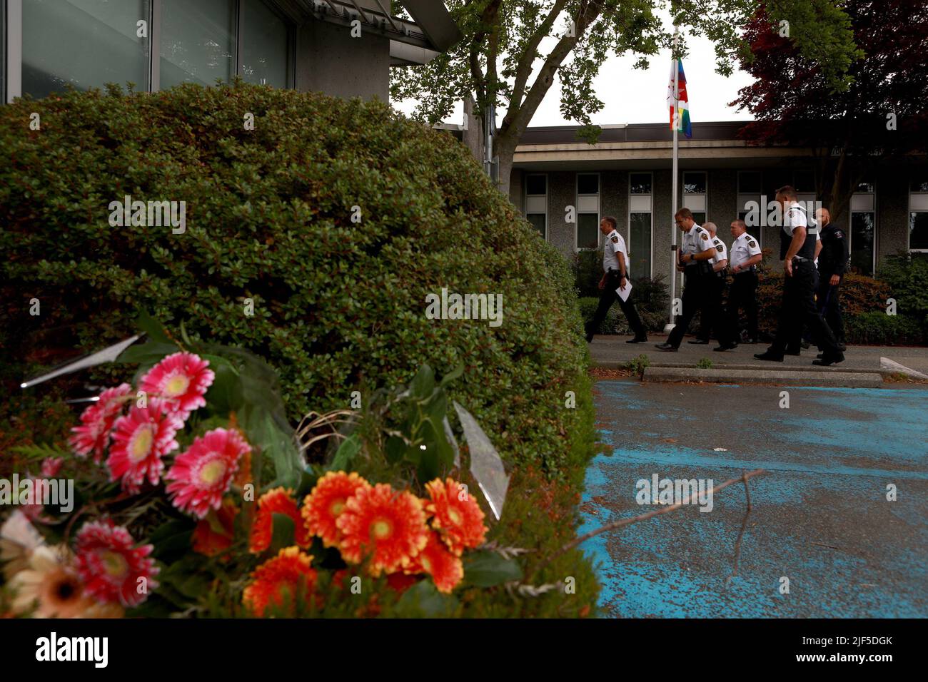 Saanich Police Chief Constable Dean Duthie leads fellow members ...