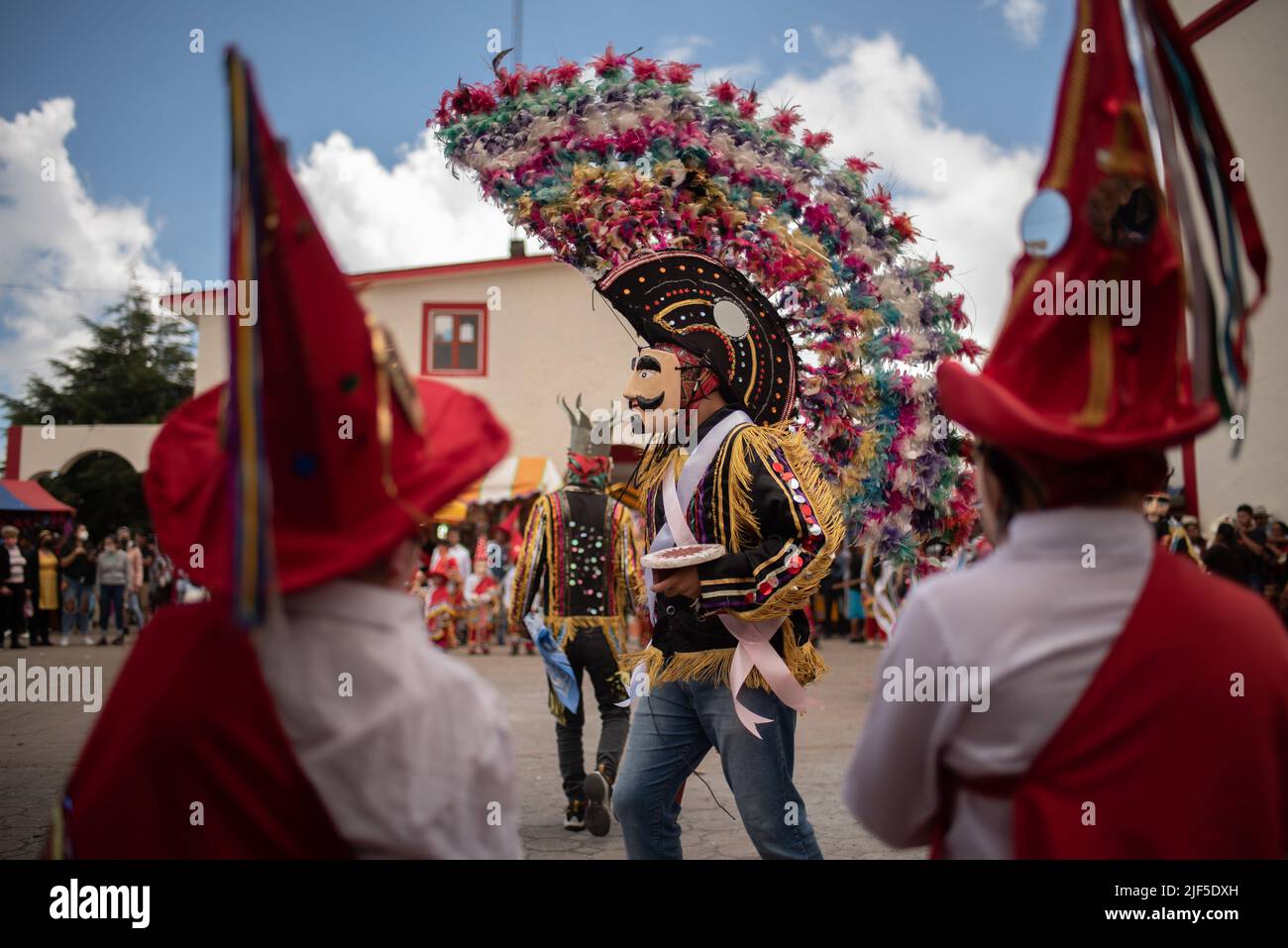 June 29, 2022: Traditional dancers of the ''Santiagos'' dance perform ...