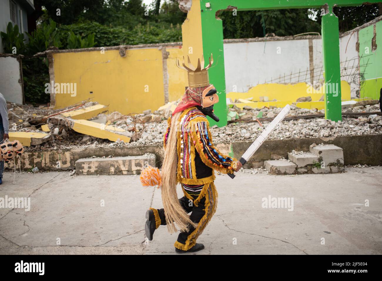 June 29, 2022: Traditional dancers of the ''Santiagos'' dance perform ...