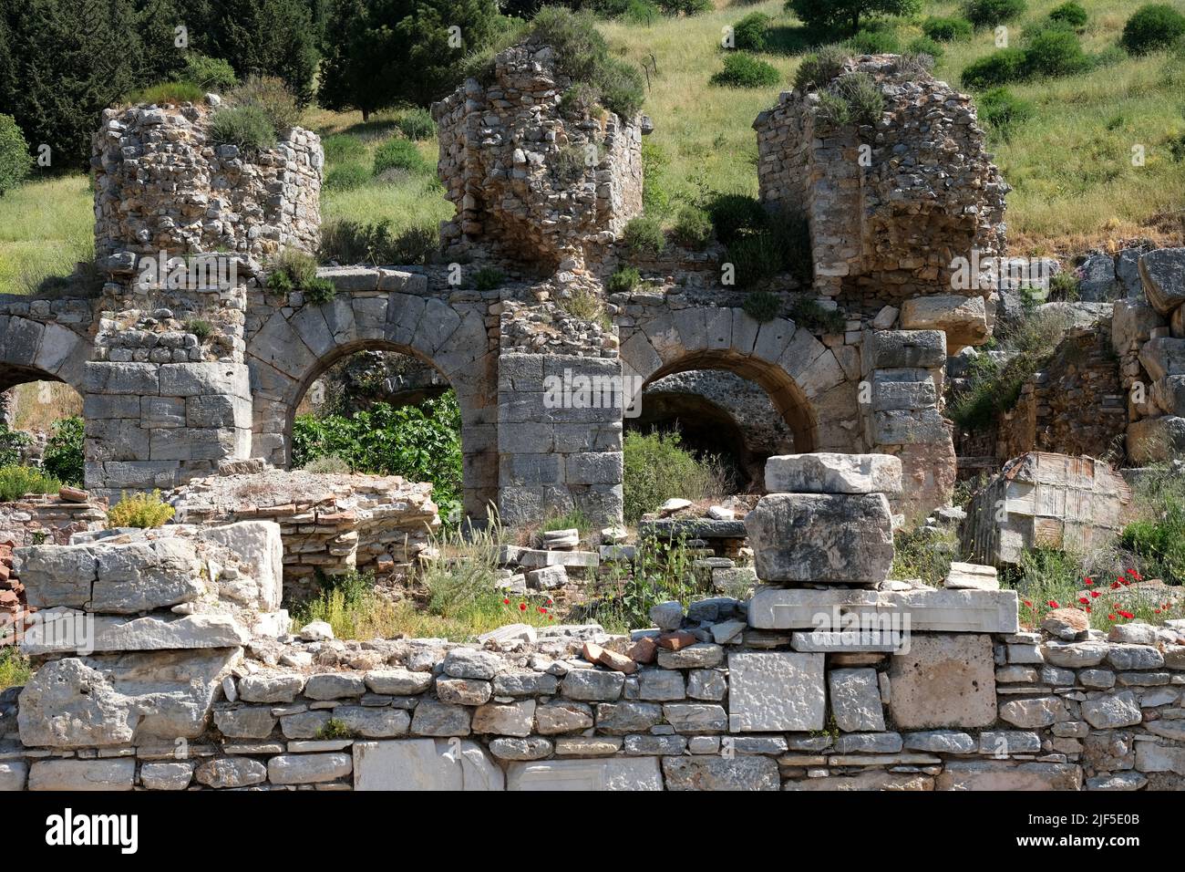 Ruins at the ancient city of Ephesus in Turkey Stock Photo - Alamy
