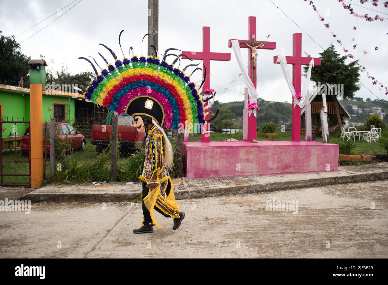 June 29, 2022: Traditional dancers of the ''Santiagos'' dance perform ...
