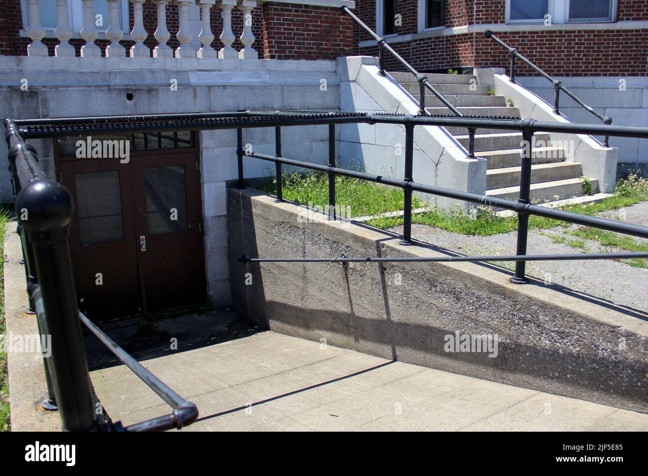 Floyd Bennett Field, building of former main terminal, details, exit to ...