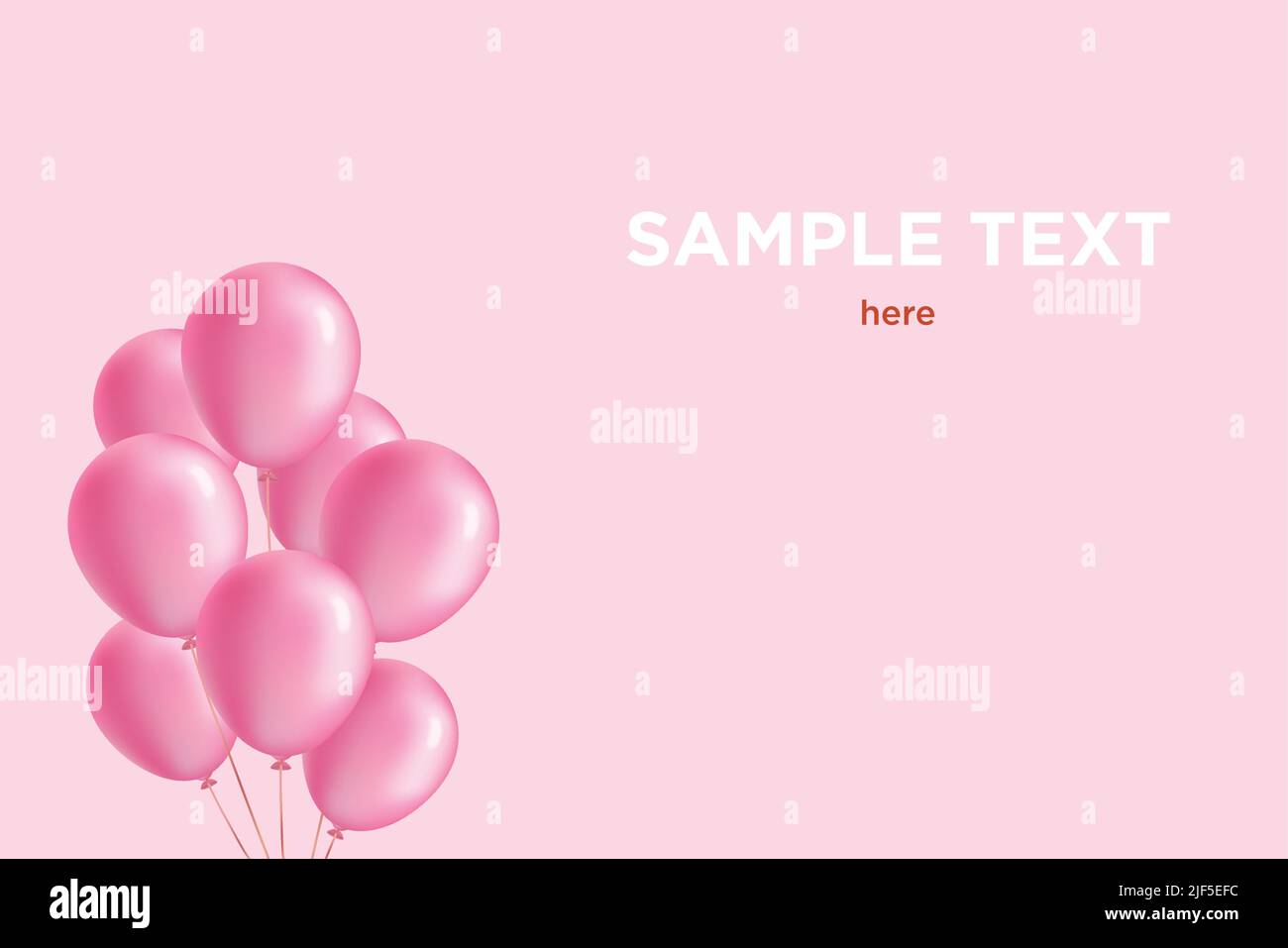 Pink balloons. Design template with copy space Stock Vector Image & Art ...