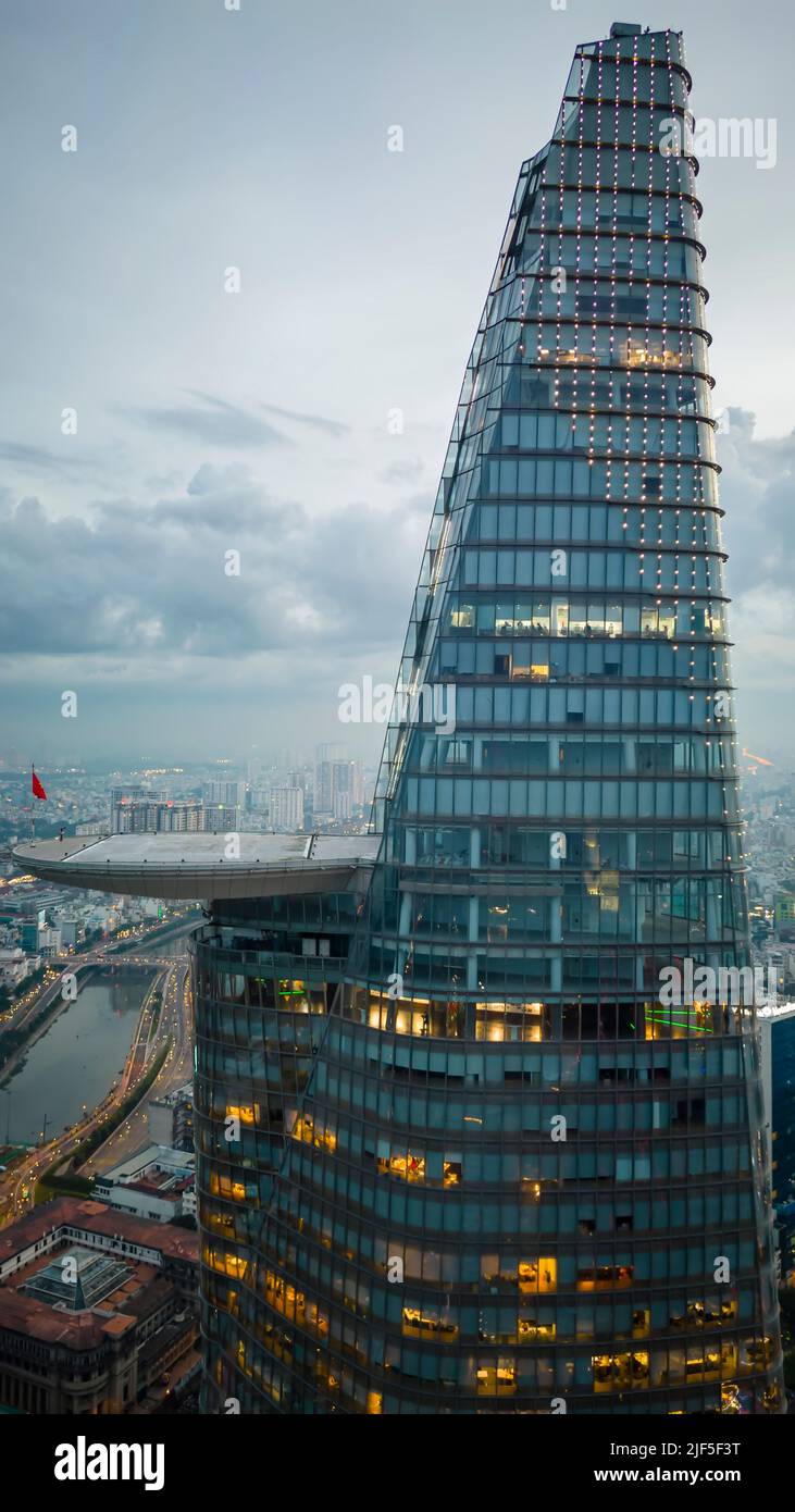 June 15, 2022: Bitexco financial tower 267 meters high, located in the ...