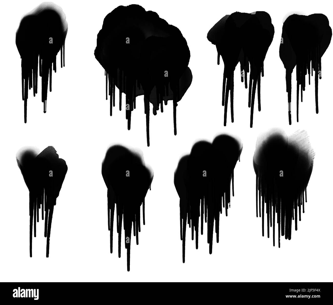 Paint drips on white background Black and White Stock Photos & Images ...