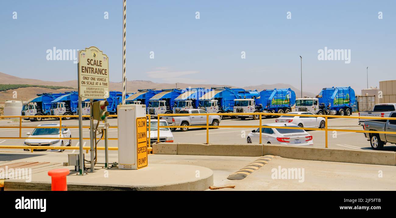 Santa Maria, California, USA-June 29, 2022. Scale entrance to landfill ...