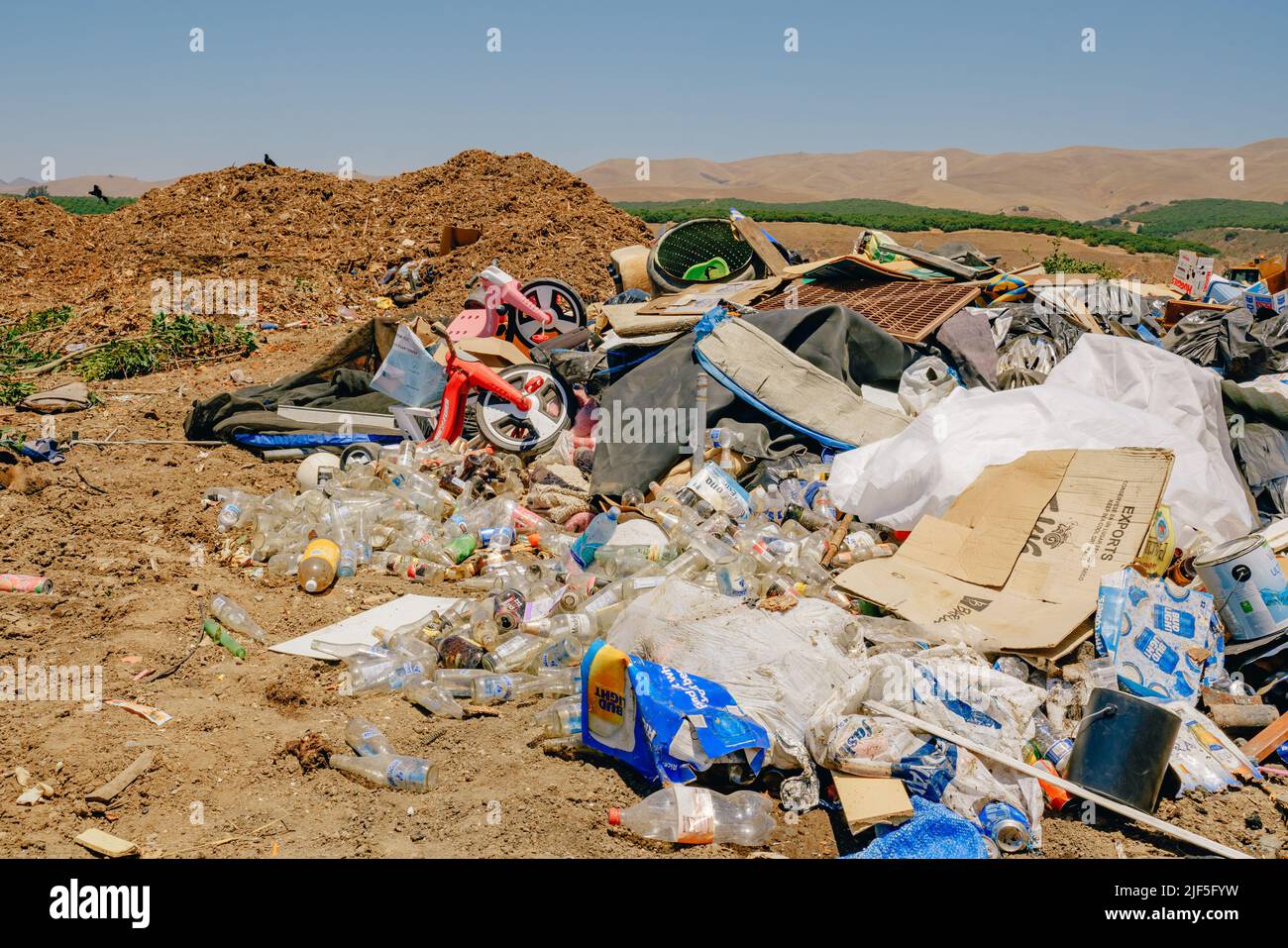 Santa Maria, California, USA-June 29, 2022. Trash dump or landfill in ...
