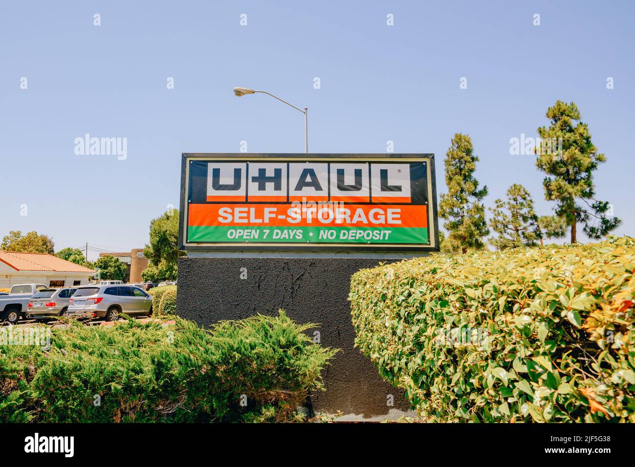 Santa Maria, California, USA-June 29, 2022. U-Haul self-storage sign in ...