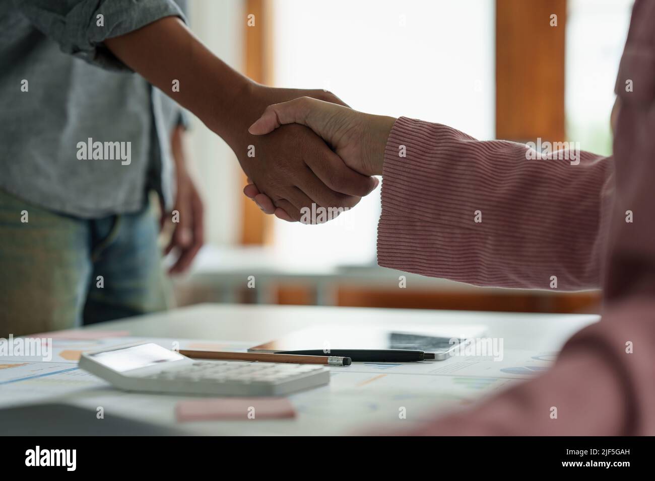 Business partnership meeting concept. Image business woman handshake ...