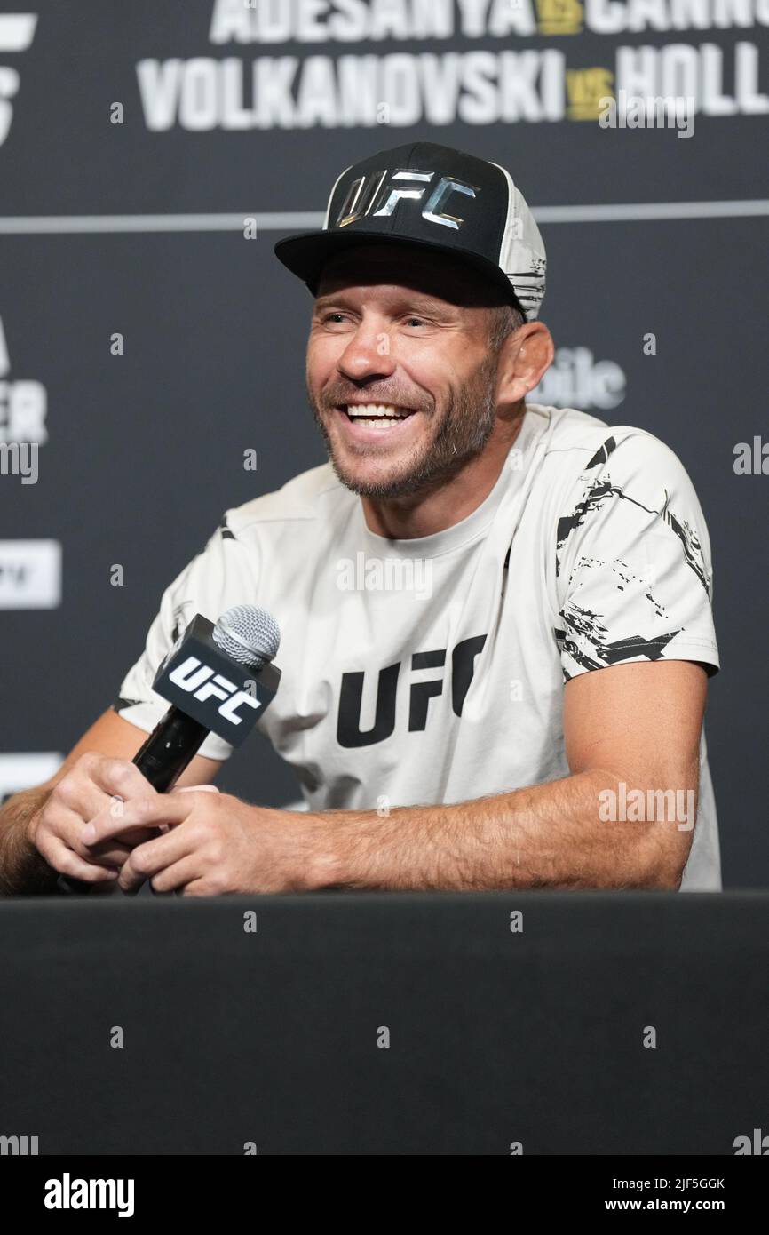 LAS VEGAS, NV - June 29: Donald “Cowboy” Cerrone meets with the press ...