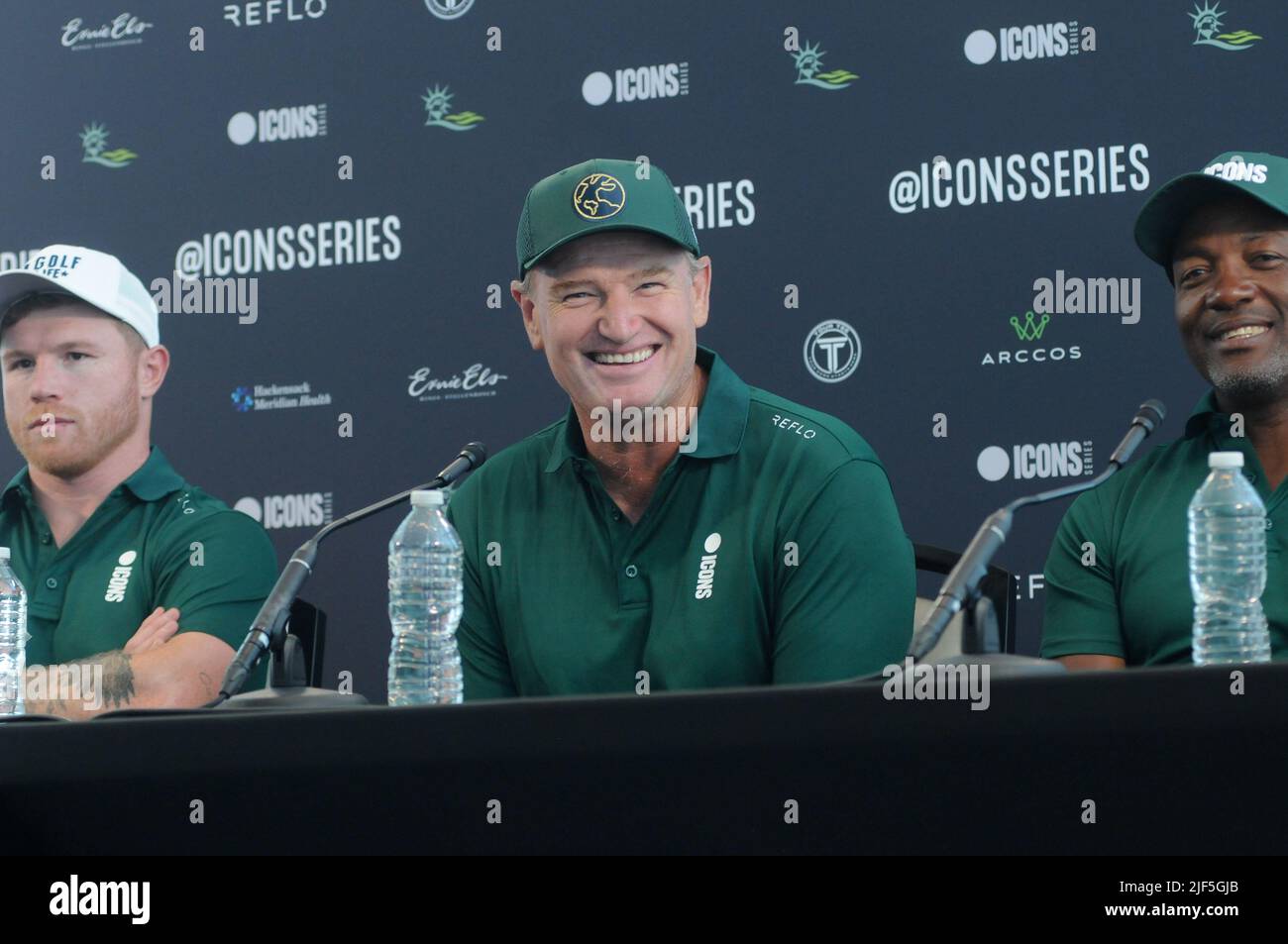 Jersey, United States. 29th June, 2022. Ernie Els attends the Icons ...