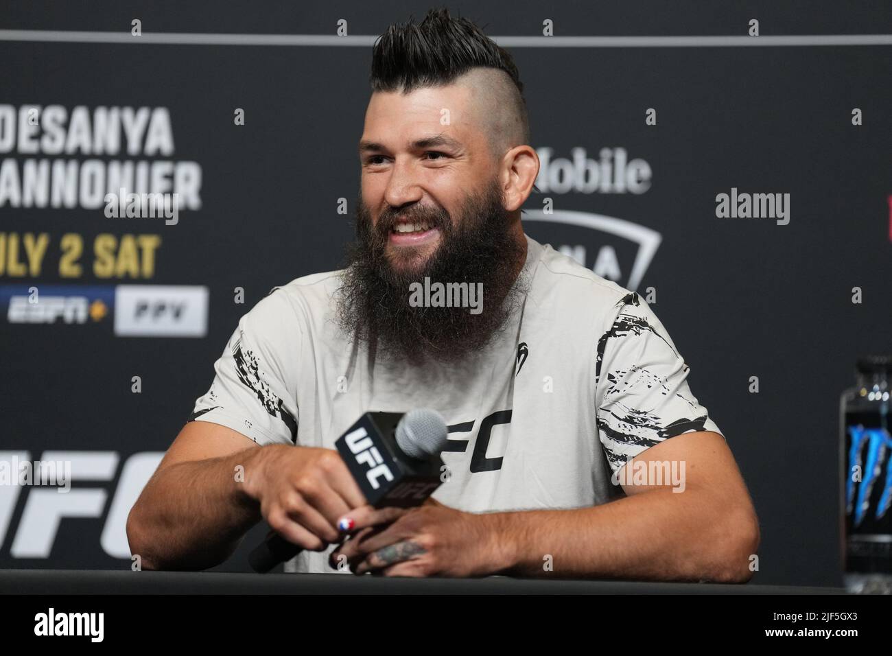 LAS VEGAS, NV - June 29: Bryan Barberena meets with the press for media ...