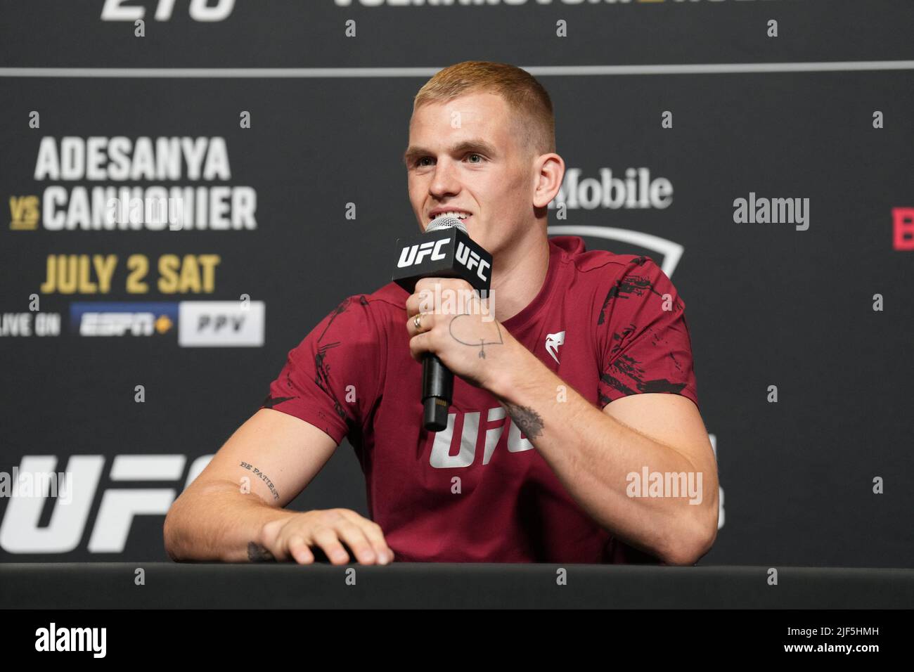 LAS VEGAS, NV - June 29: Ian Garry meets with the press for media day ...