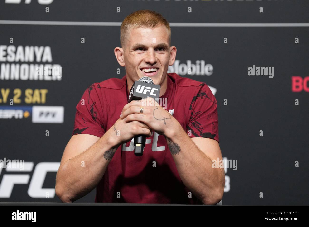 LAS VEGAS, NV - June 29: Ian Garry meets with the press for media day ...
