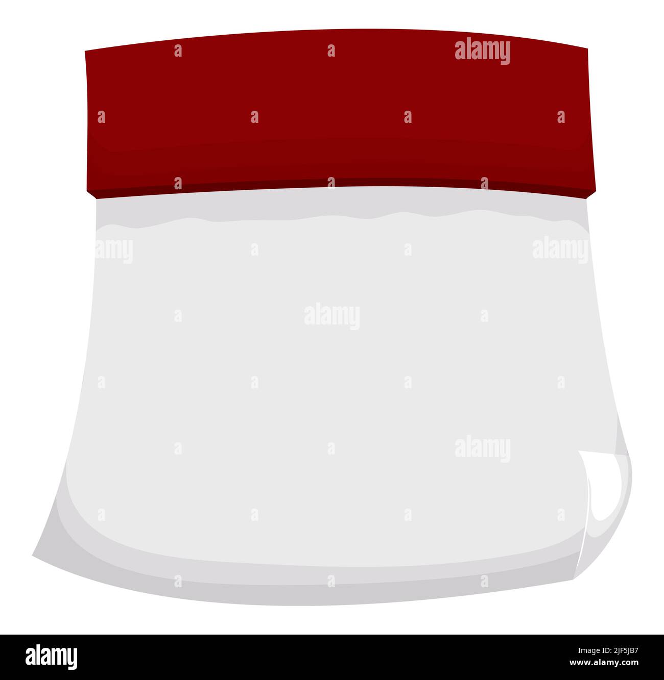 Classic loose-leaf calendar template with folded edge and empty date ...