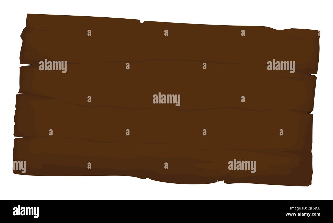 Tilted wooden sign template in cartoon style, isolated over white ...