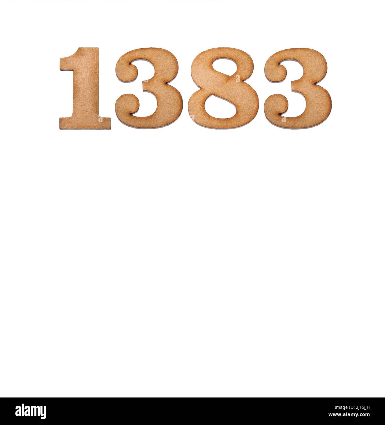 Number 1383 in wood, isolated on white background Stock Photo - Alamy