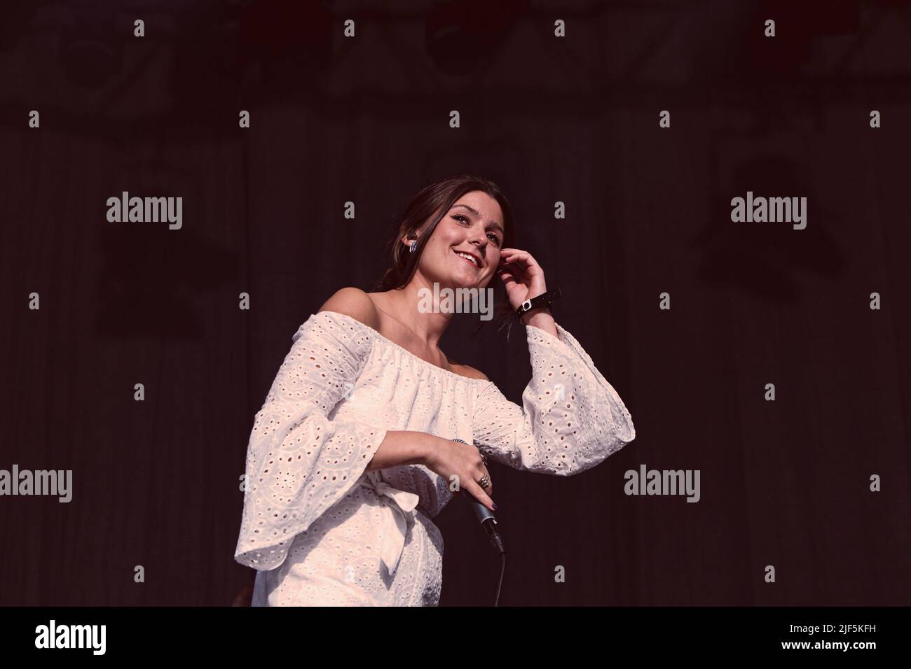 Lotta Lindgren better known as Léon performs on stage at Popaganda ...