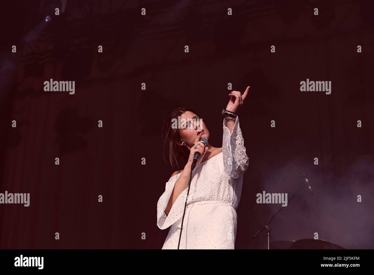 Lotta Lindgren better known as Léon performs on stage at Popaganda ...