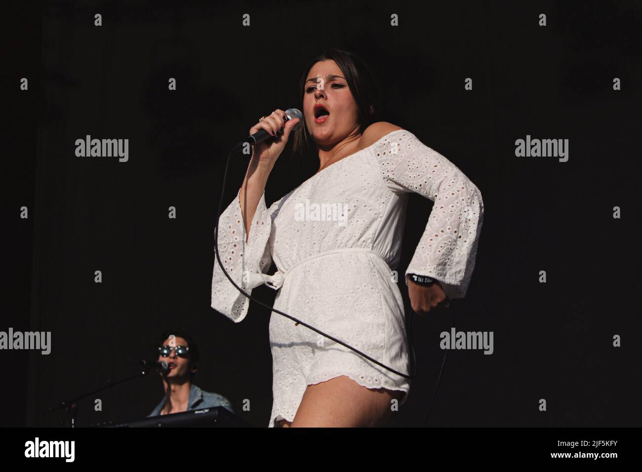 Lotta Lindgren better known as Léon performs on stage at Popaganda ...